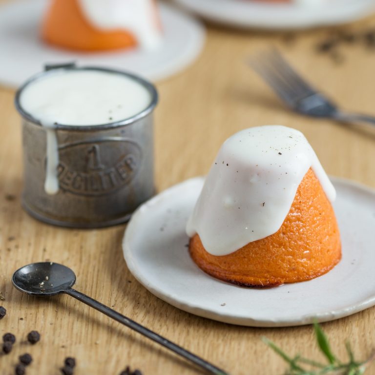 Roasted pepper flan with pecorino sauce • Electric Blue Food - Kitchen ...
