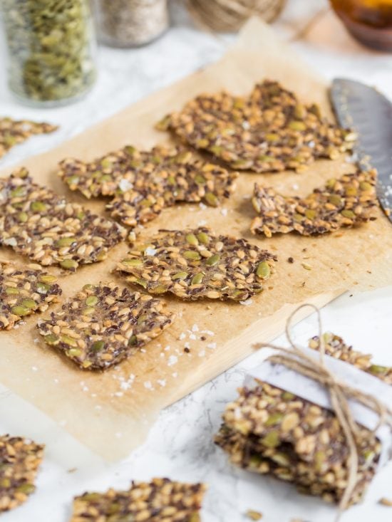 Multi seed crackers with rosemary and salt • Electric Blue Food ...