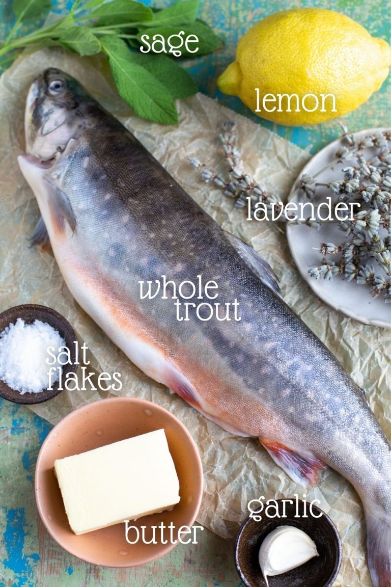 Baked trout with lavender and lemon • Electric Blue Food